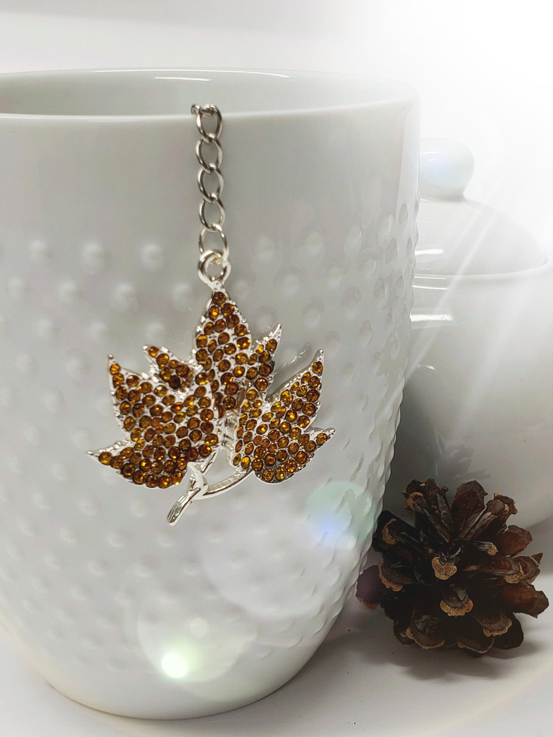 Glimmering Leaf Tea Infuser Gemstone Maple Leaf Tea Strainer for Loose Tea and Herbal Tea - Etsy