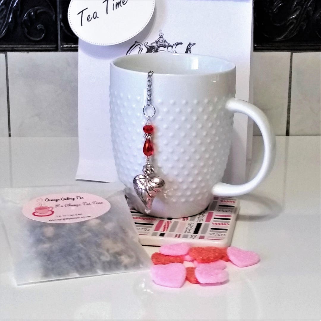 Tea Lover Gift Set beaded Crystal Heart Infuser Hand - Etsy