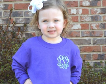 Youth Monogram Personalized Long Sleeve T-shirt | Monogrammed Tee for ...