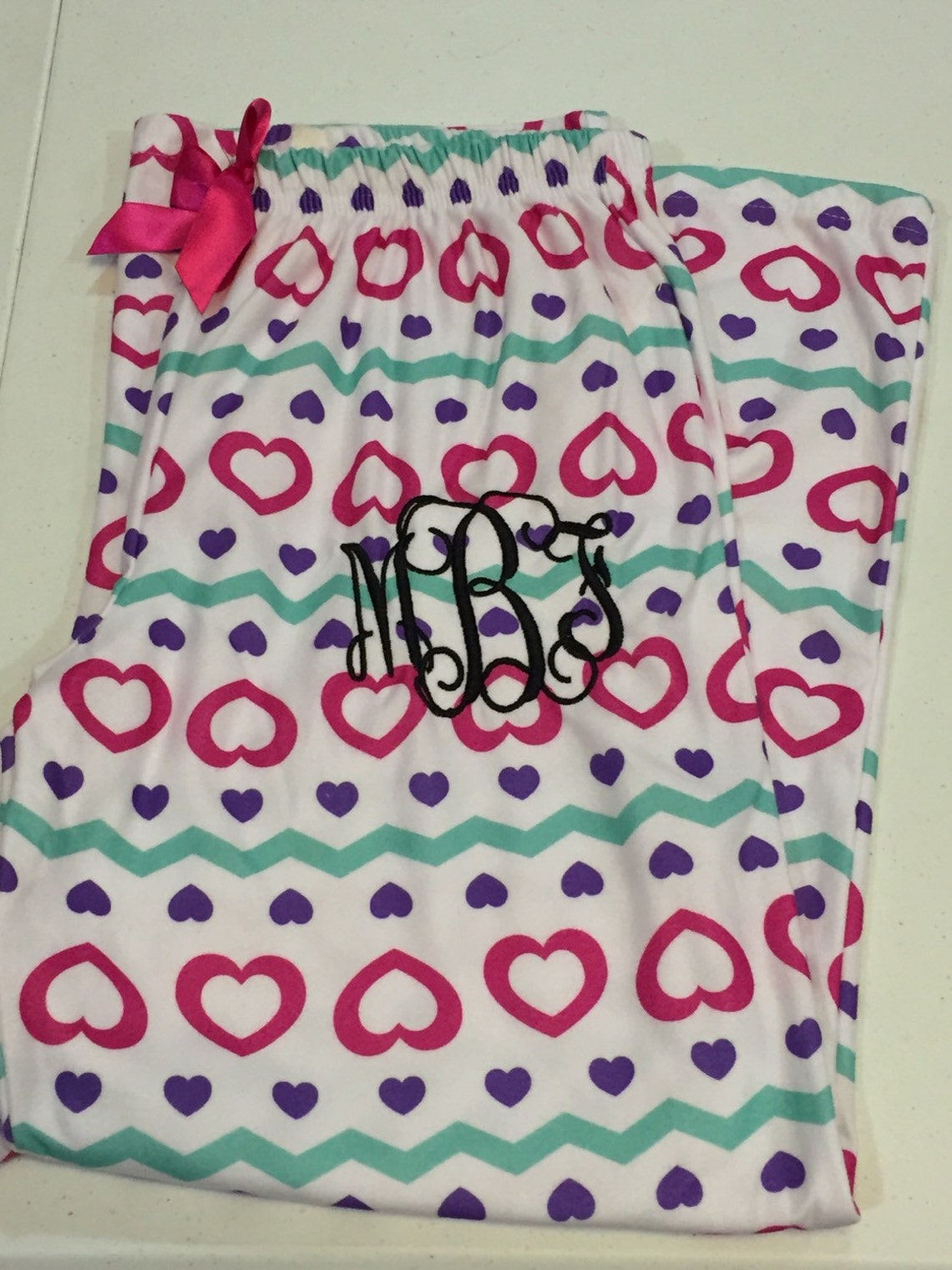 SALE Little Girls Monogrammed Pajama Pant and T-shirt Set | Etsy