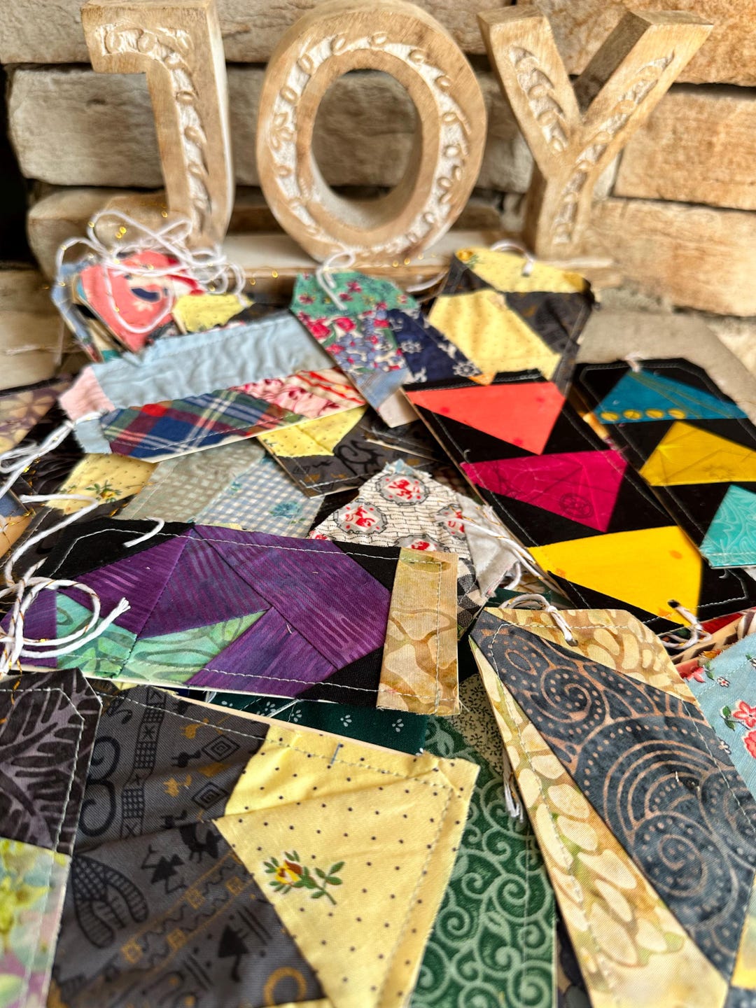 Quilted Gift Tags - Bookmarks - Handmade Fabric Tags in Small & Large ...