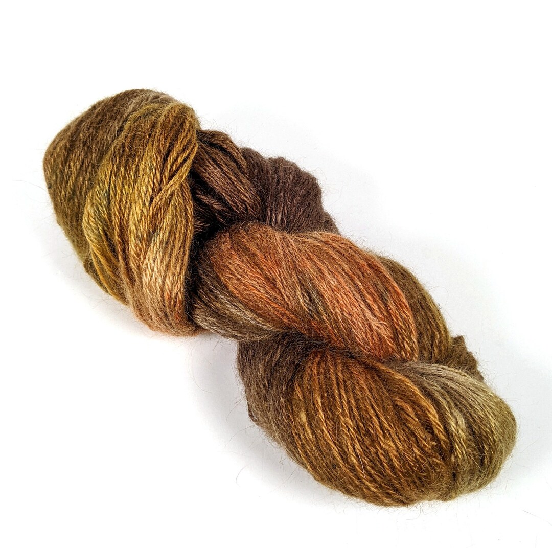 100% Pygora Goat Yarn Color autumn Hand Dyed 2 Oz. 3 Ply Sport Weight ...