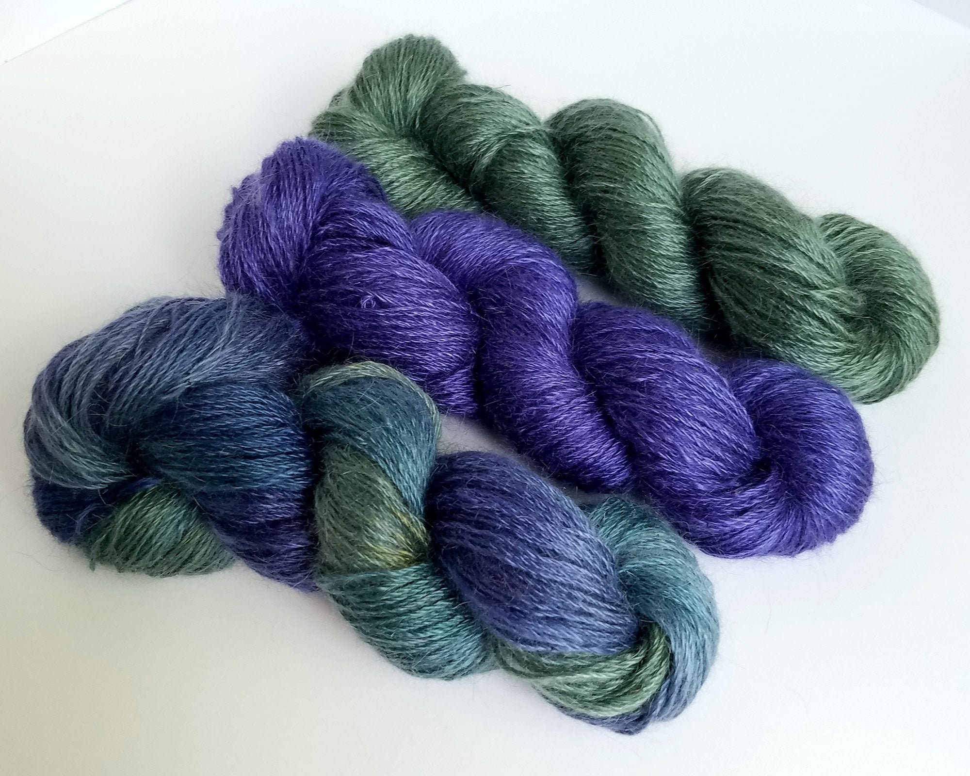 100% Pygora Goat Yarn peacock, Mulberry or Rosemary Hand Dyed 2 Oz. 3 ...