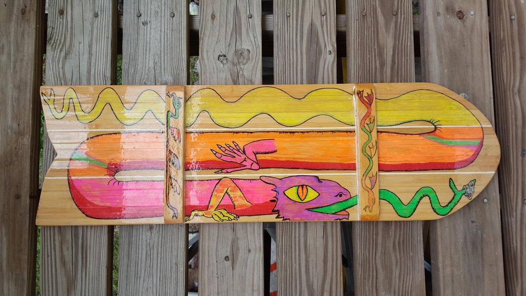 Bamboo Lizard Skateboard Deck Wall Art - Etsy