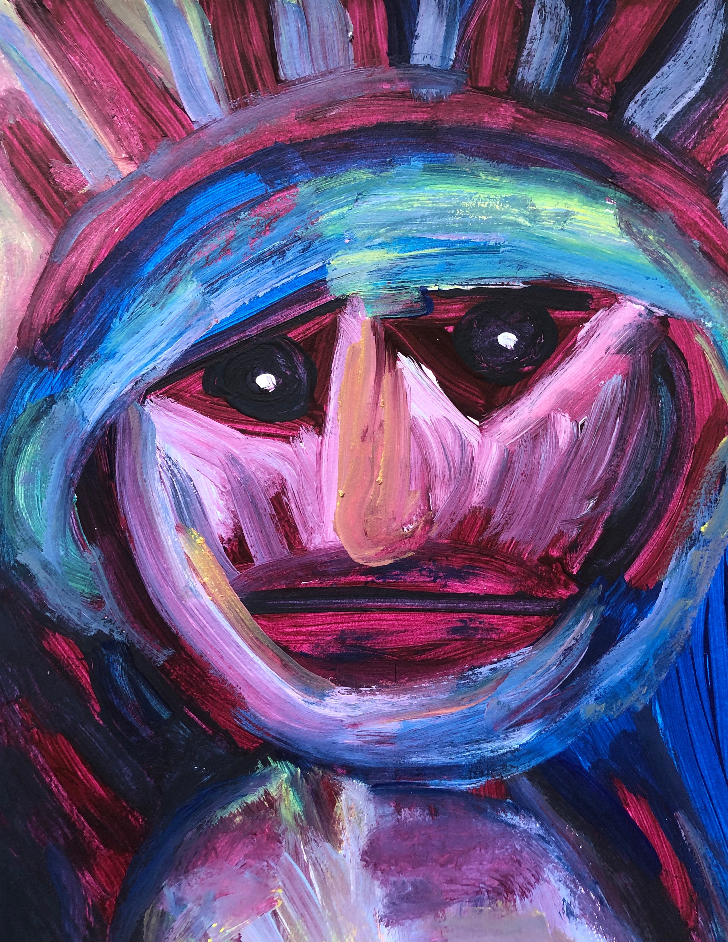 Painting of Messy Person 9 x 12 | Etsy