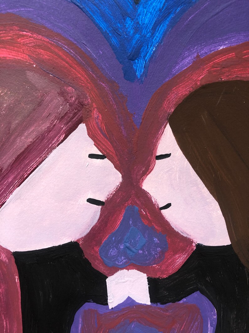 Painting of Man and Woman Staring at Each Other, 9 X 12 - Etsy