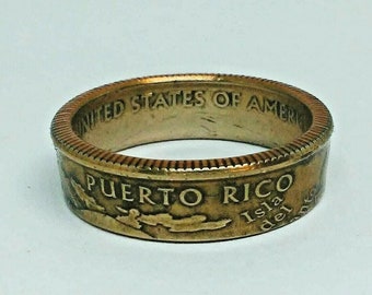 Puerto Rico Metalstamped Ring - Etsy
