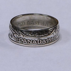 Coin Ring Made From Canadian Silver Half Dollar Size 7-13 - Etsy