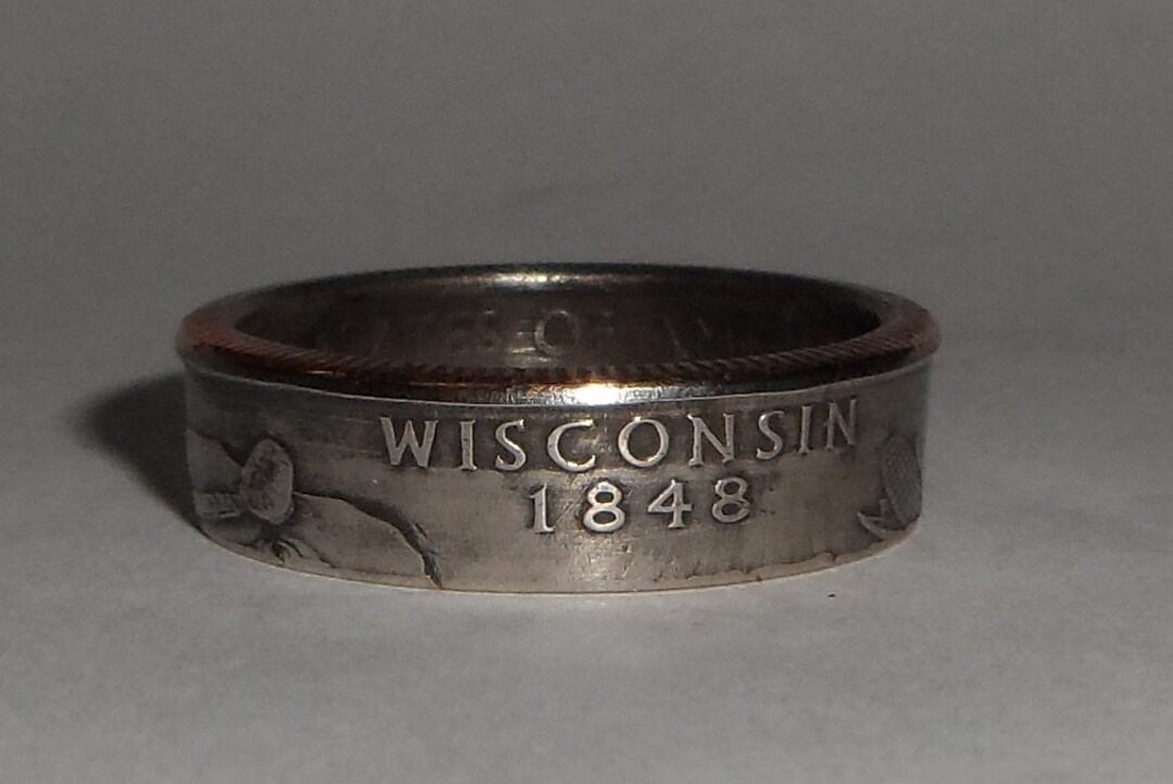 Sealed WISCONSIN Us Quarter Coin Ring Size or Pendant - Etsy
