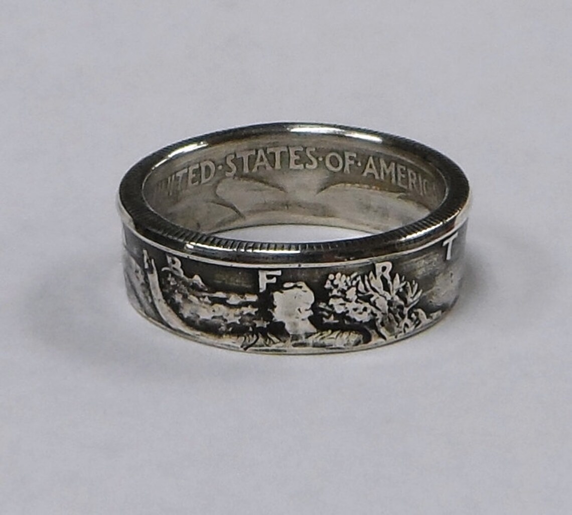 Coin Ring "handmade" From WALKING LIBERTY Silver Half Dollar in Size 9 ...