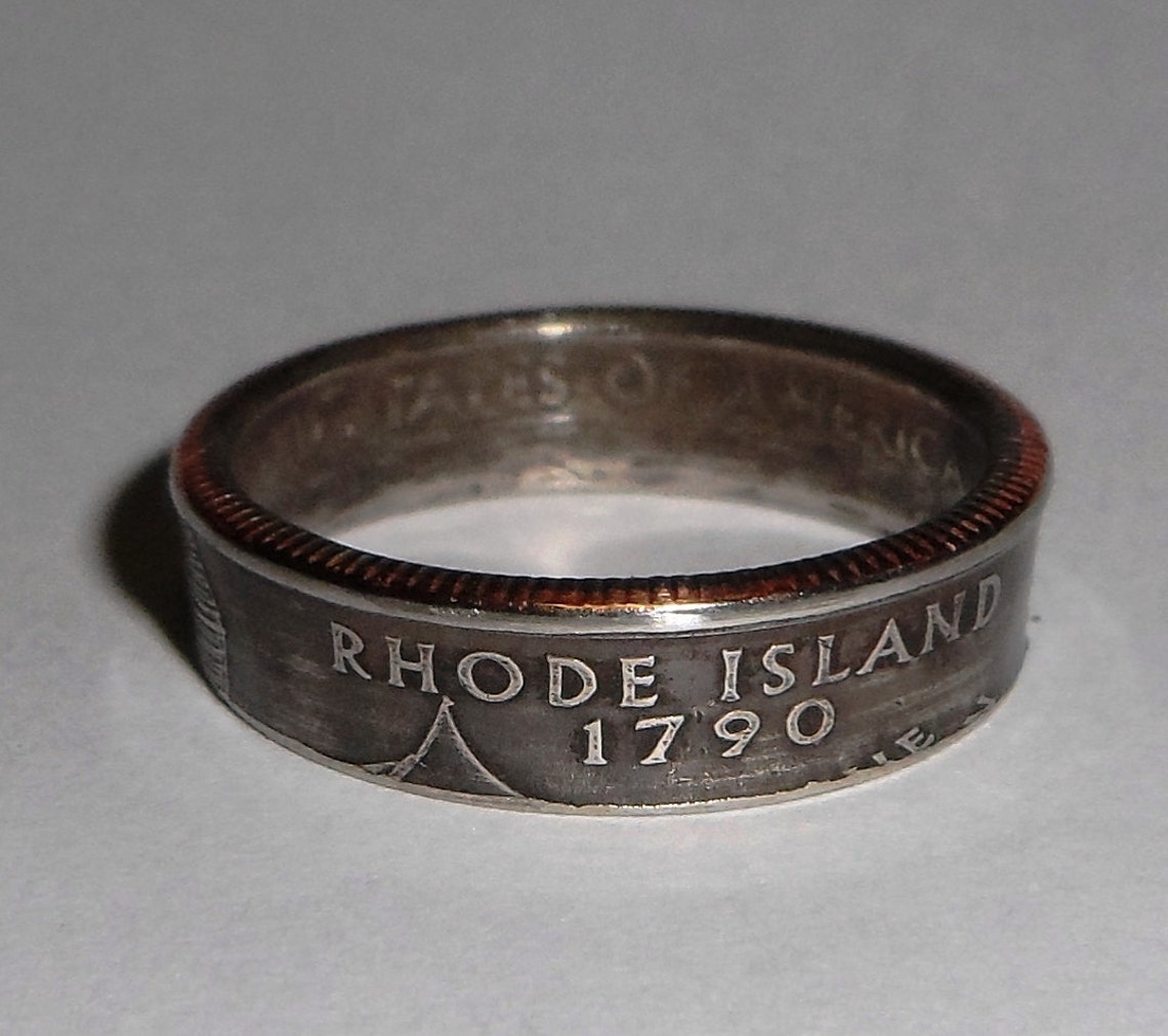 Sealed RHODE ISLAND us quarter coin ring size or pendant | Etsy