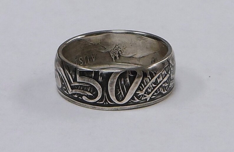Coin Ring made from Australia silver 50 cent coin size | Etsy