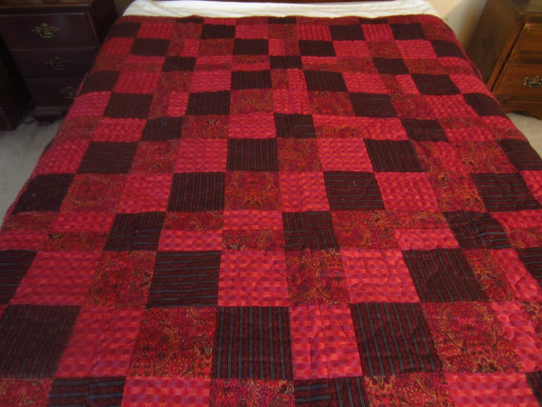 Red Checkerboard Lap Quilt - Etsy