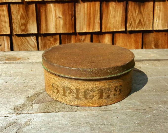 Antique Round Spice Tin Canister Set Antique Spice Tins - Etsy