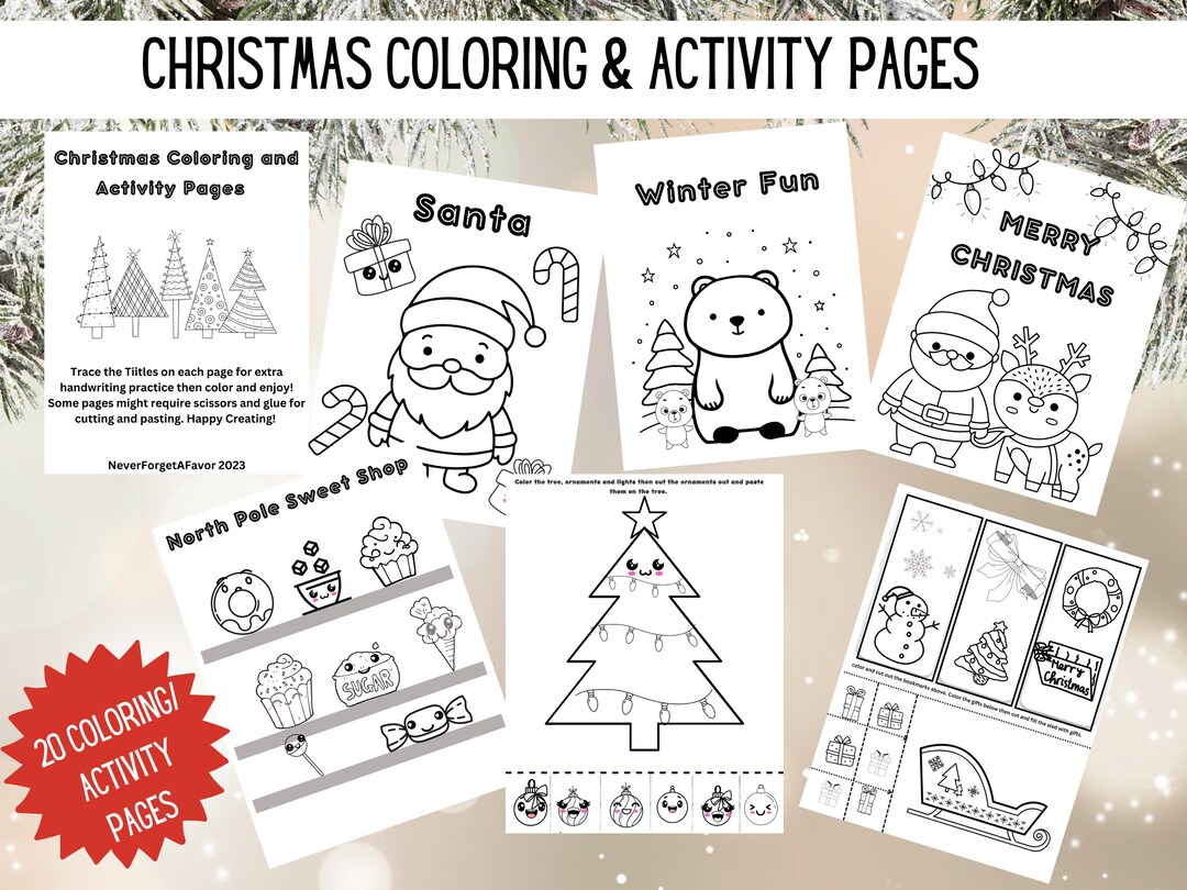 Christmas Printable Coloring Pages Kids Printable Christmas Activity ...