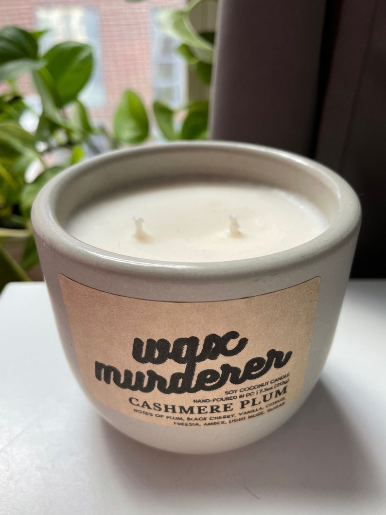 WAX MURDERER Hand Poured Concrete Double Wick Candle - 7.5oz Coconut ...