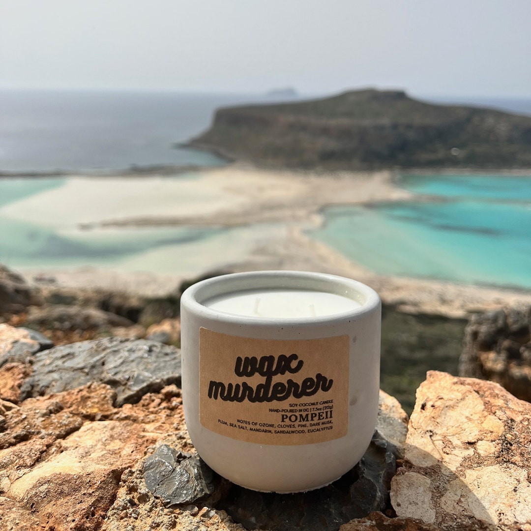 WAX MURDERER Hand Poured Concrete Double Wick Candle - 7.5oz Coconut ...