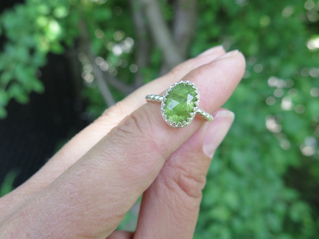 Genuine Peridot Sterling Silver Ring|heart Chakra|prosperity|natural ...