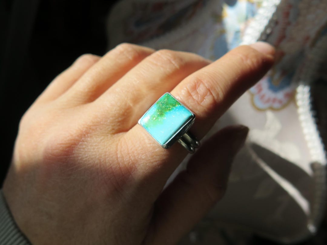 Genuine Square Sierra Bella Turquoise Sterling Silver Ring|bight Light ...