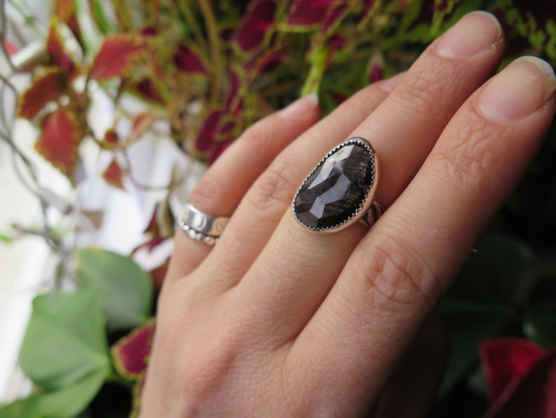 Brown Ruby Sheen Sapphire Ring | Sterling Silver Rope Band, September ...