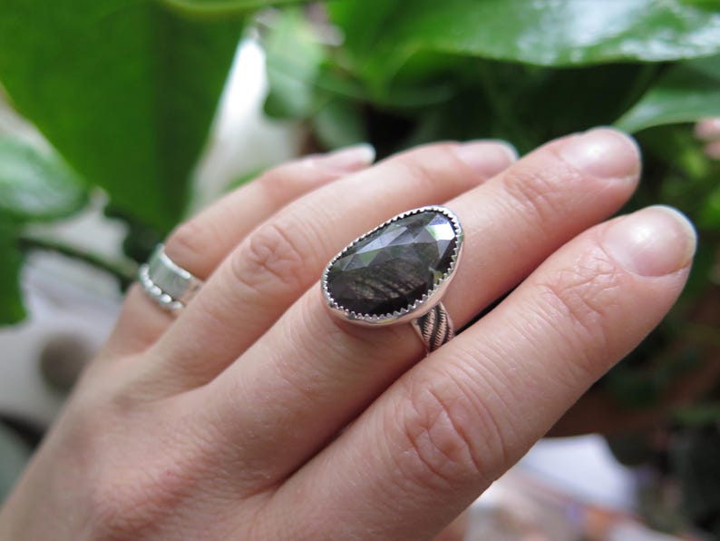Brown Ruby Sheen Sapphire Ring | Sterling Silver Rope Band, September ...