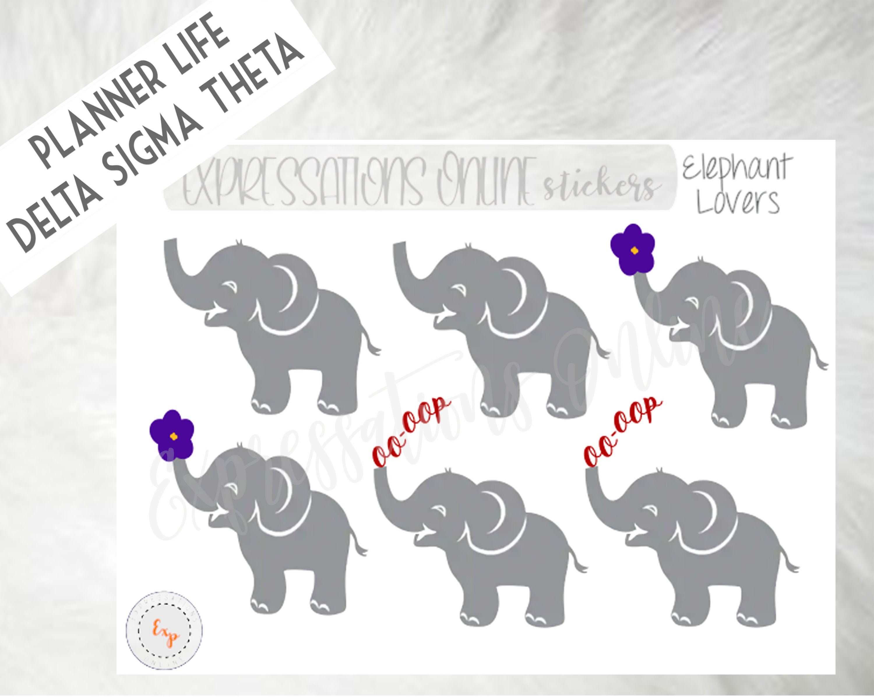 Delta Sigma Theta 1913 6 Elephant Planner Stickers - Etsy