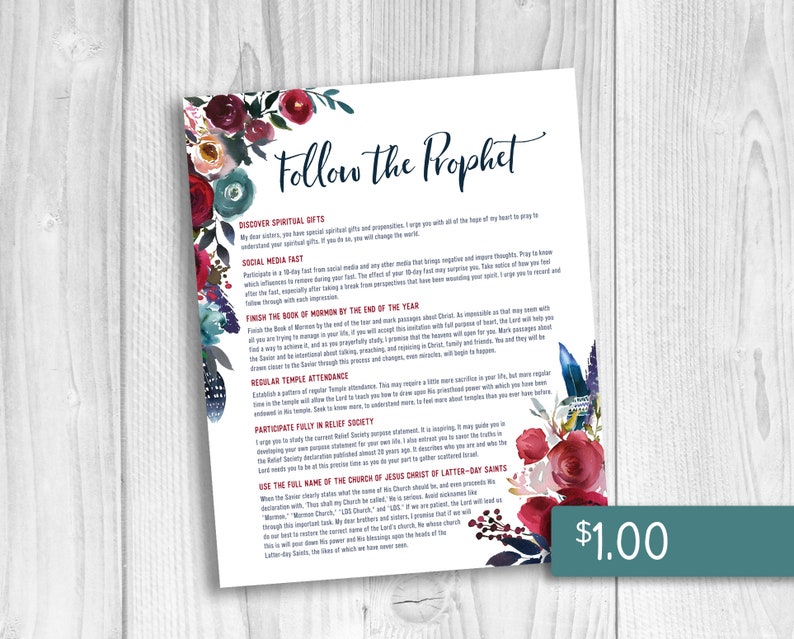 Follow the Prophet President Nelson 2018 Conference Challenges - Etsy Follow the Prophet President Nelson 2018 Conference Challenges - Etsy