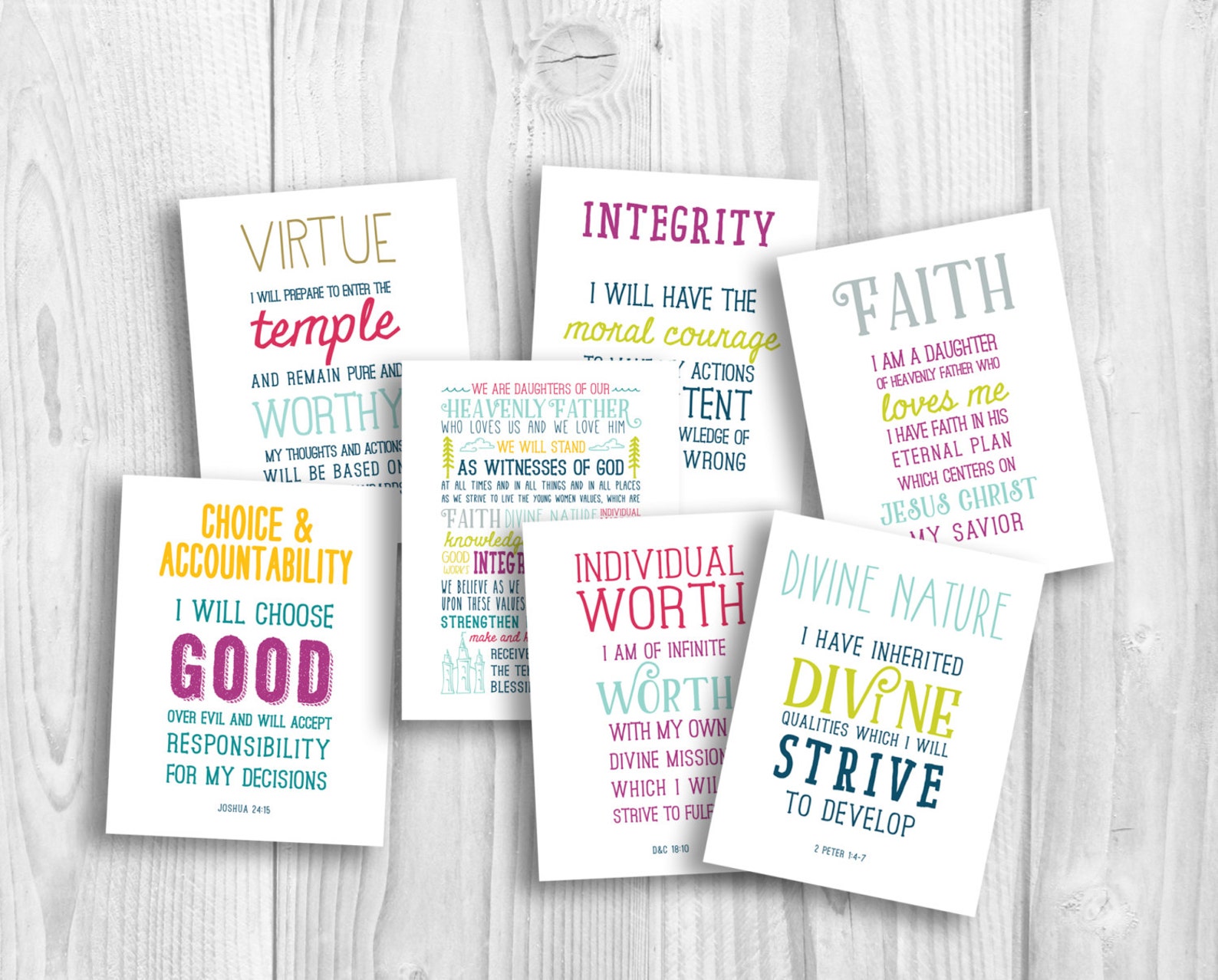 LDS Young Women Values Printable - Etsy