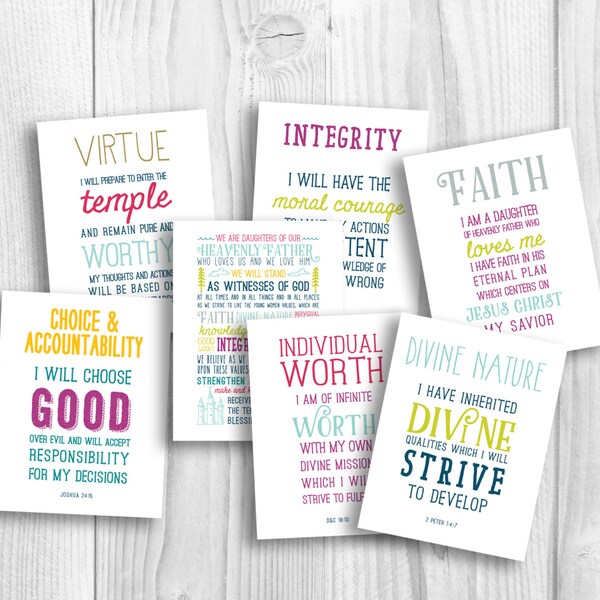 Young Women Values - Etsy
