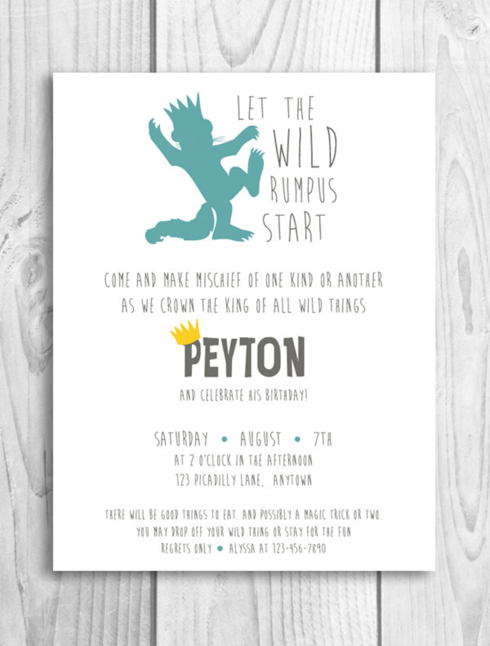 Wild Rumpus Printable Birthday Invitation Where the Wild - Etsy