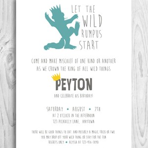Wild Rumpus Printable Birthday Invitation Where the Wild - Etsy