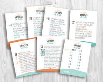 LDS Articles of Faith Flashcards - Etsy