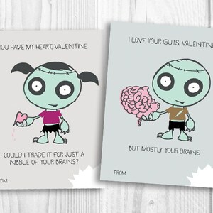 Zombie Valentines Printable Funny Valentine - Etsy