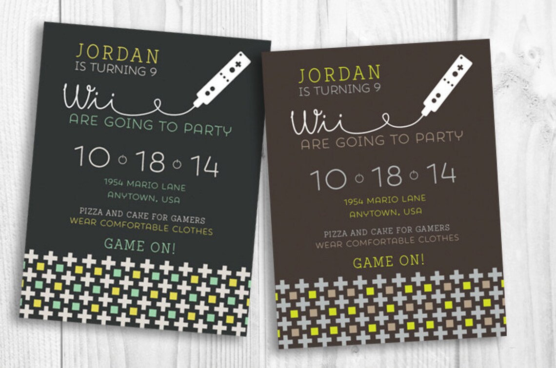 Video Game Birthday Invitation, Wii, Dance Party, Gaming - Etsy