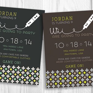 Video Game Birthday Invitation, Wii, Dance Party, Gaming - Etsy