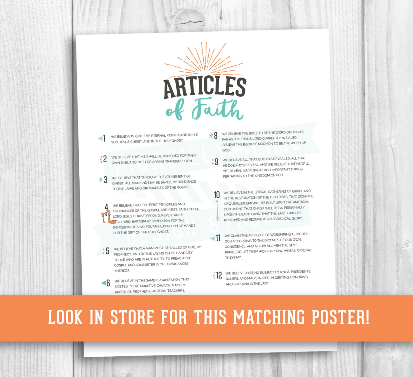 LDS Articles of Faith Flashcards - Etsy