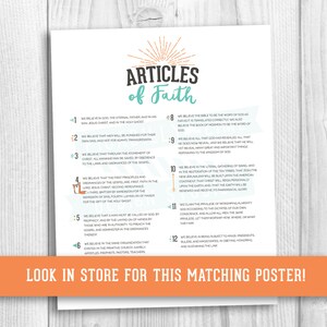 LDS Articles of Faith Flashcards - Etsy