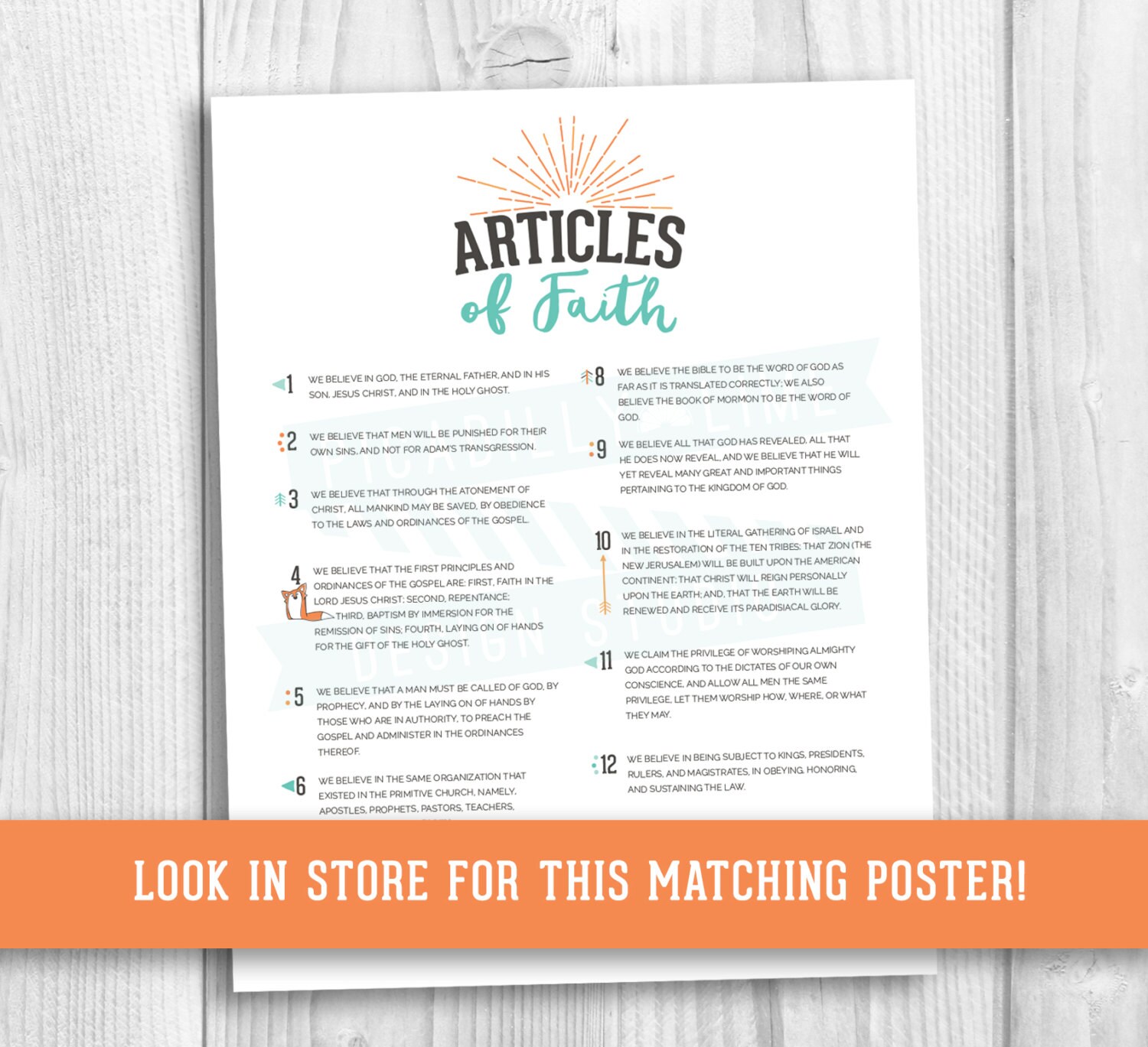 LDS Articles of Faith Flashcards - Etsy