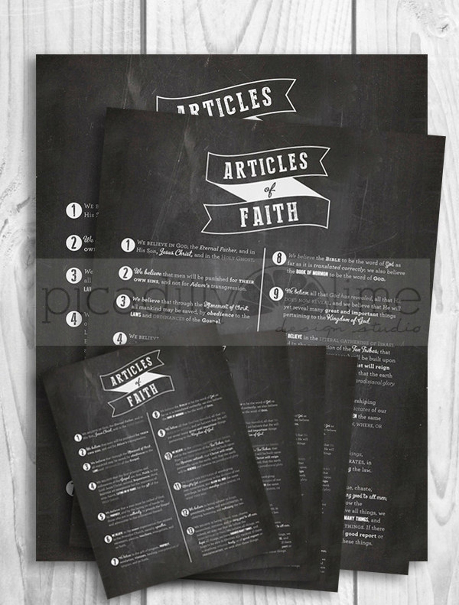 LDS Articles of Faith Poster 16x20 11x14 or 8.5x11 - Etsy