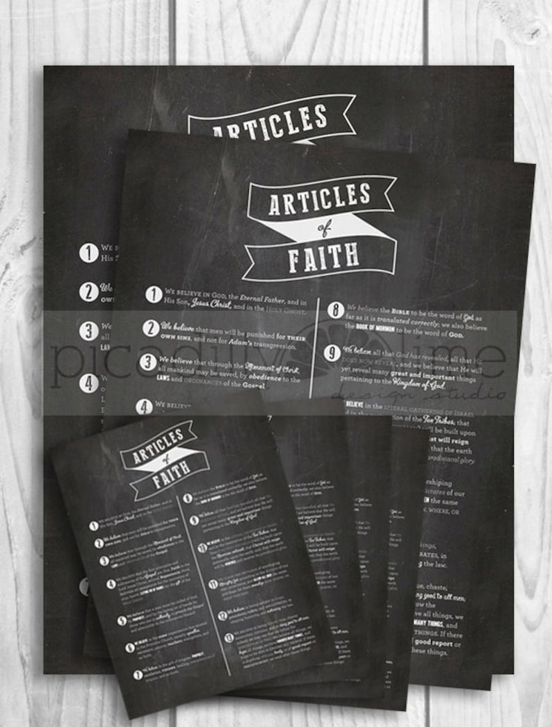 LDS Articles of Faith Poster 16x20 11x14 or 8.5x11 - Etsy
