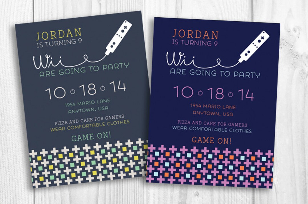Video Game Birthday Invitation, Wii, Dance Party, Gaming - Etsy