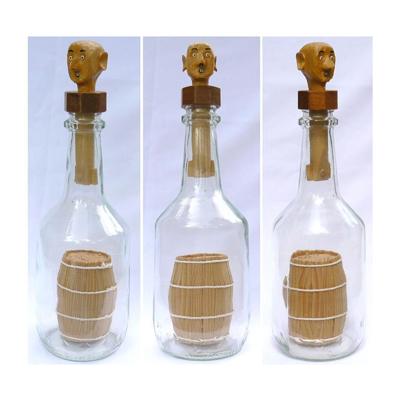 An Amusing and Interesting Bottle Whimsey Has a Barrel Built Inside and ...