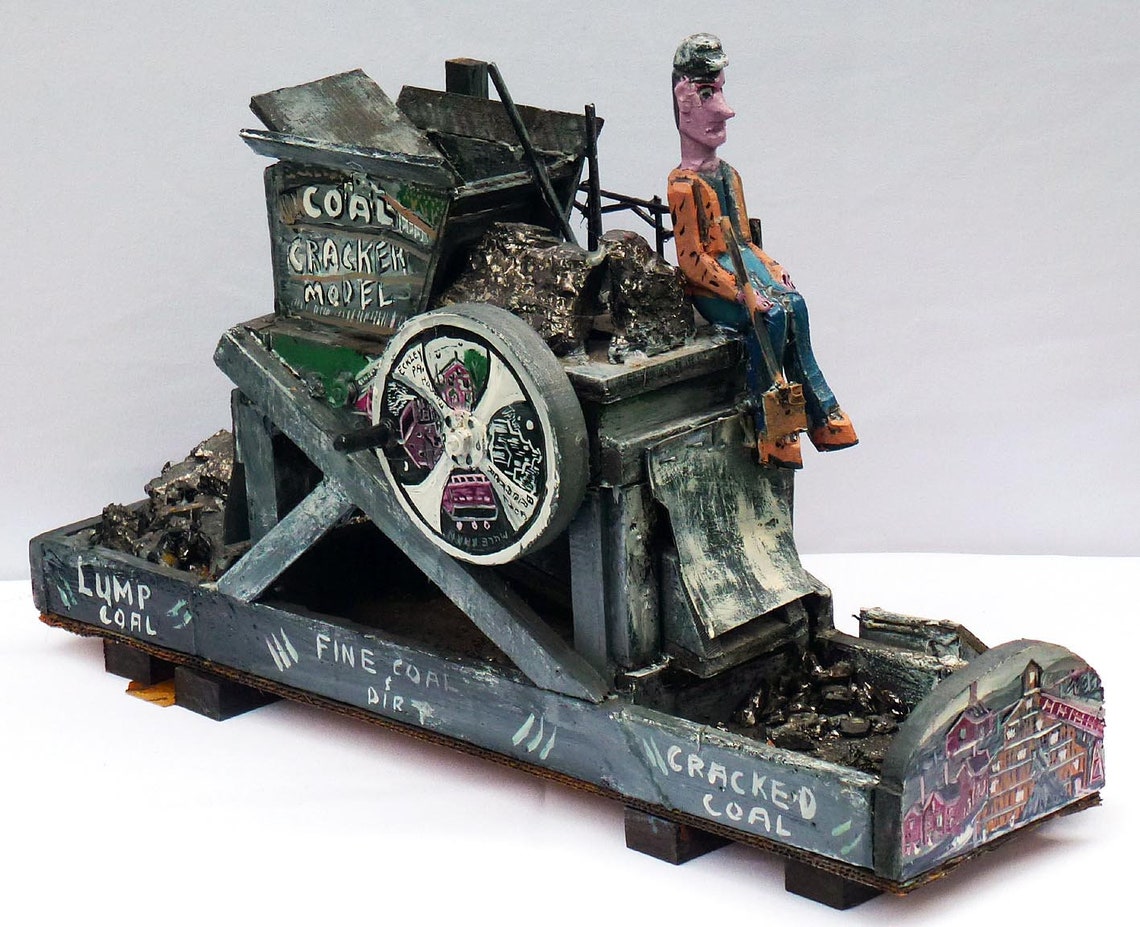 Folk Art Assemblage of a Coal Cracker by Pennsylvania Outsider Artist ...