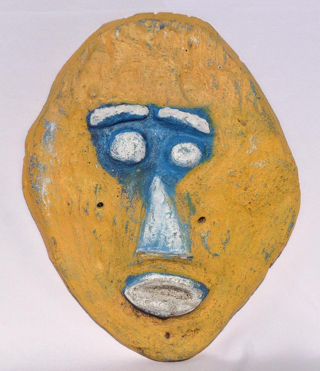 An Unusual Folky Face From Concrete and Found Objects. Outsider Art by ...