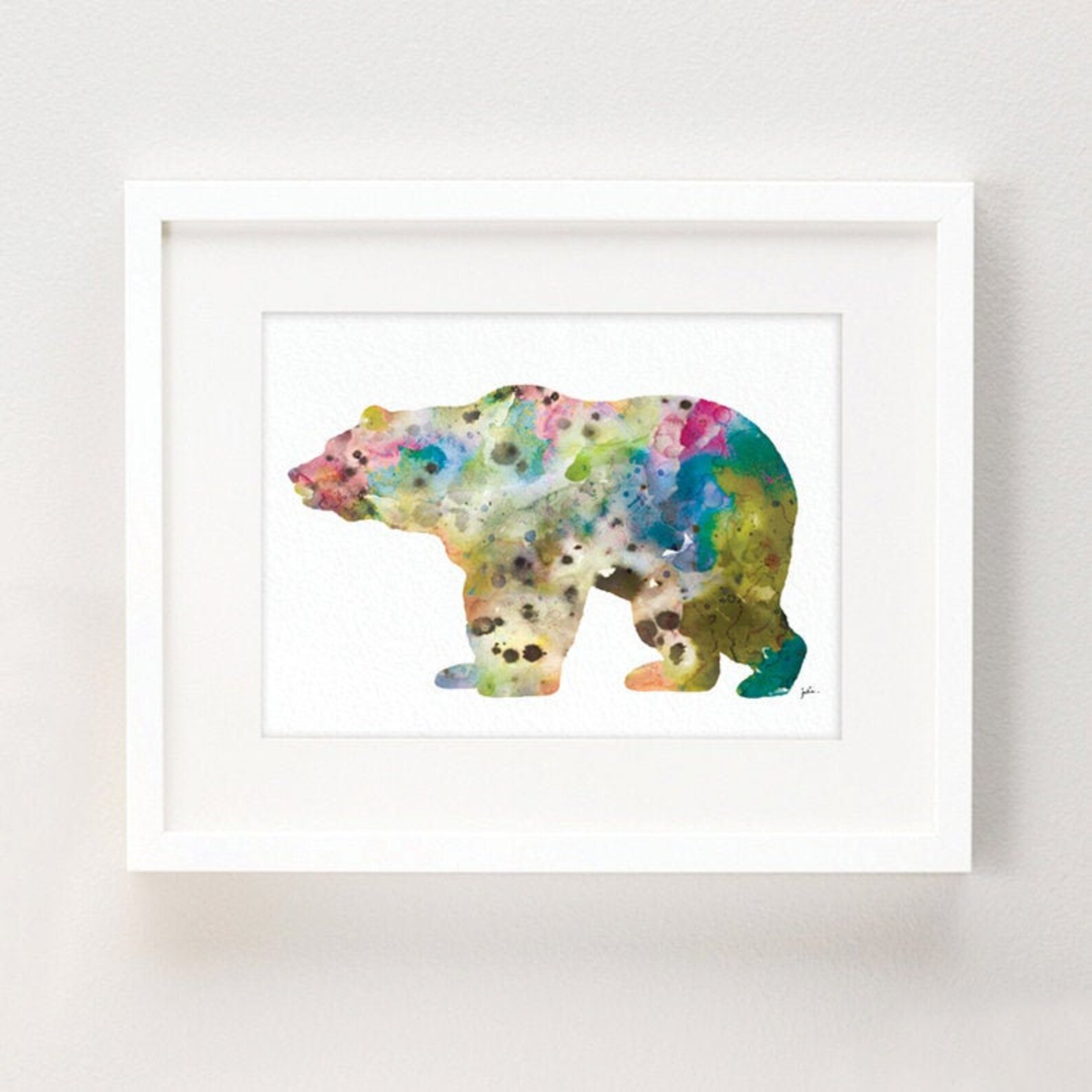Colorful Bear Art Watercolor Painting 8x10 Archival Print - Etsy