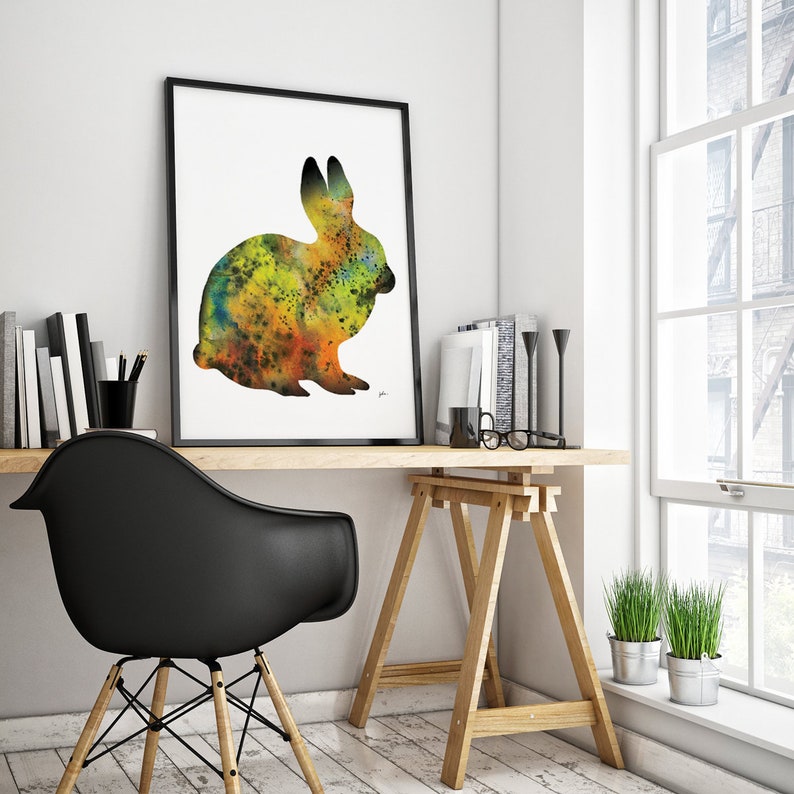 Watercolor Painting Orange Bunny 8x10 Rabbit Art Print - Etsy