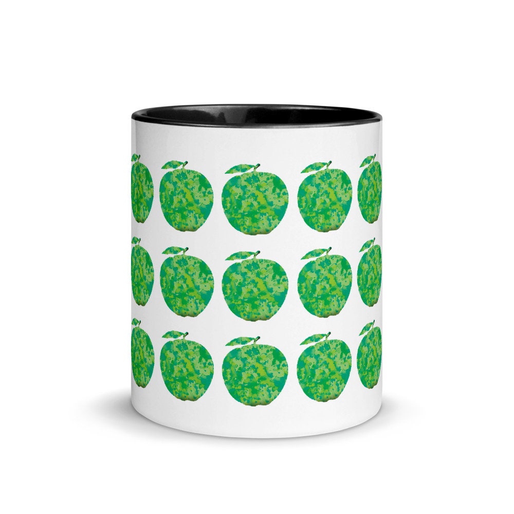 Ceramic Mugs Green Apple Mug Colorful Cup 11 oz Coffee Mug | Etsy