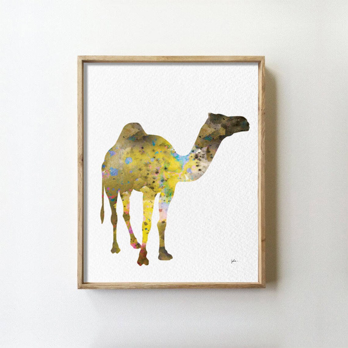 Yellow Camel Art Watercolor Painting 5x7 Archival Print | Etsy