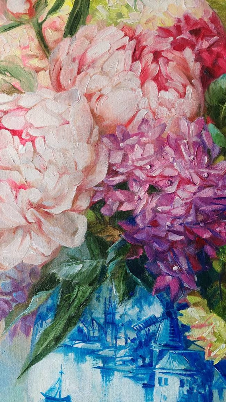 Extra Large Floral Oil Paintings on Canvas Original Hydrangea - Etsy