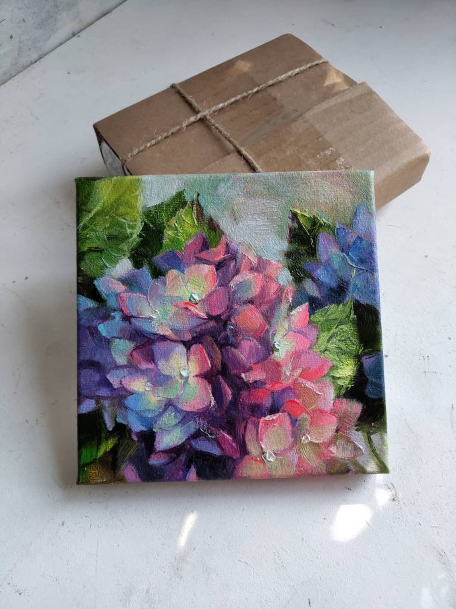 Hydrangea Flowers Painting Original Floral Art Canvas Oil - Etsy